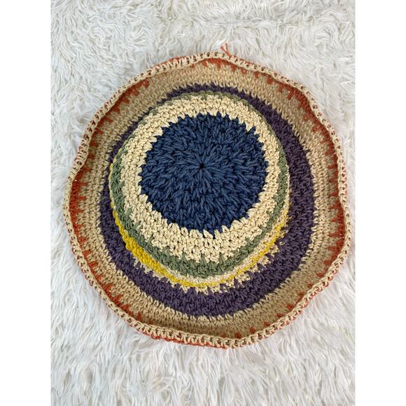 Aria | Accessories | Aria Bags Hats Womens Size 57 Striped Woven Raffia ...